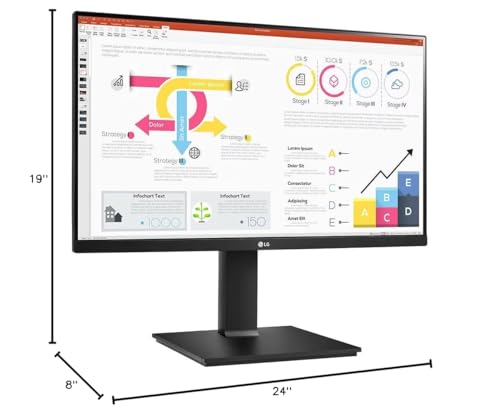 LG 23.8” 24BP75Q-B IPS QHD Monitor with HDR10, USB Type-C™ Port, AMD FreeSync™, Reader Mode, & Flicker Safe, Black