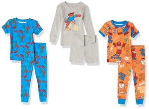 amazon essentials boys' snug-fit cotton pajamas sleepwear sets (previously spotted zebra), pack of 3, bear print, 8