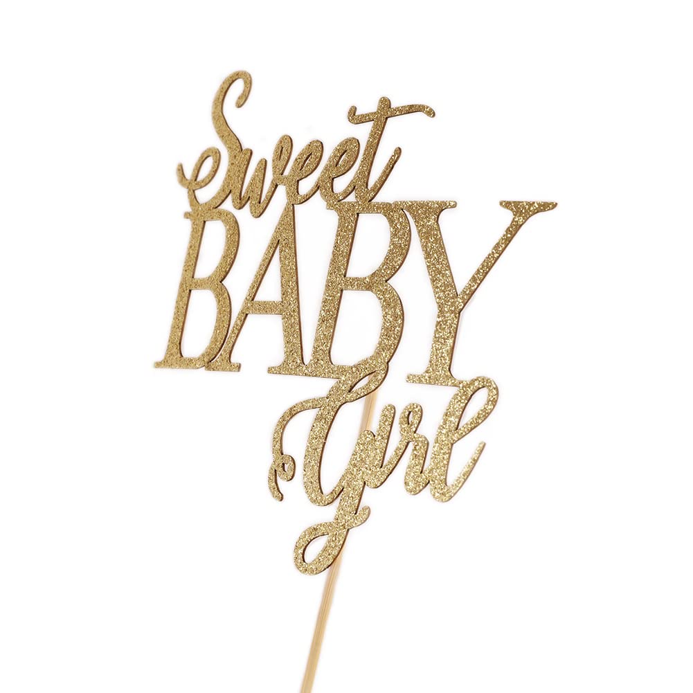 Sweet Baby Girl Cake Topper - Sweet Baby Girl Shower Decorations, Rustic Baby Shower Decorations, Photo Decoration Props