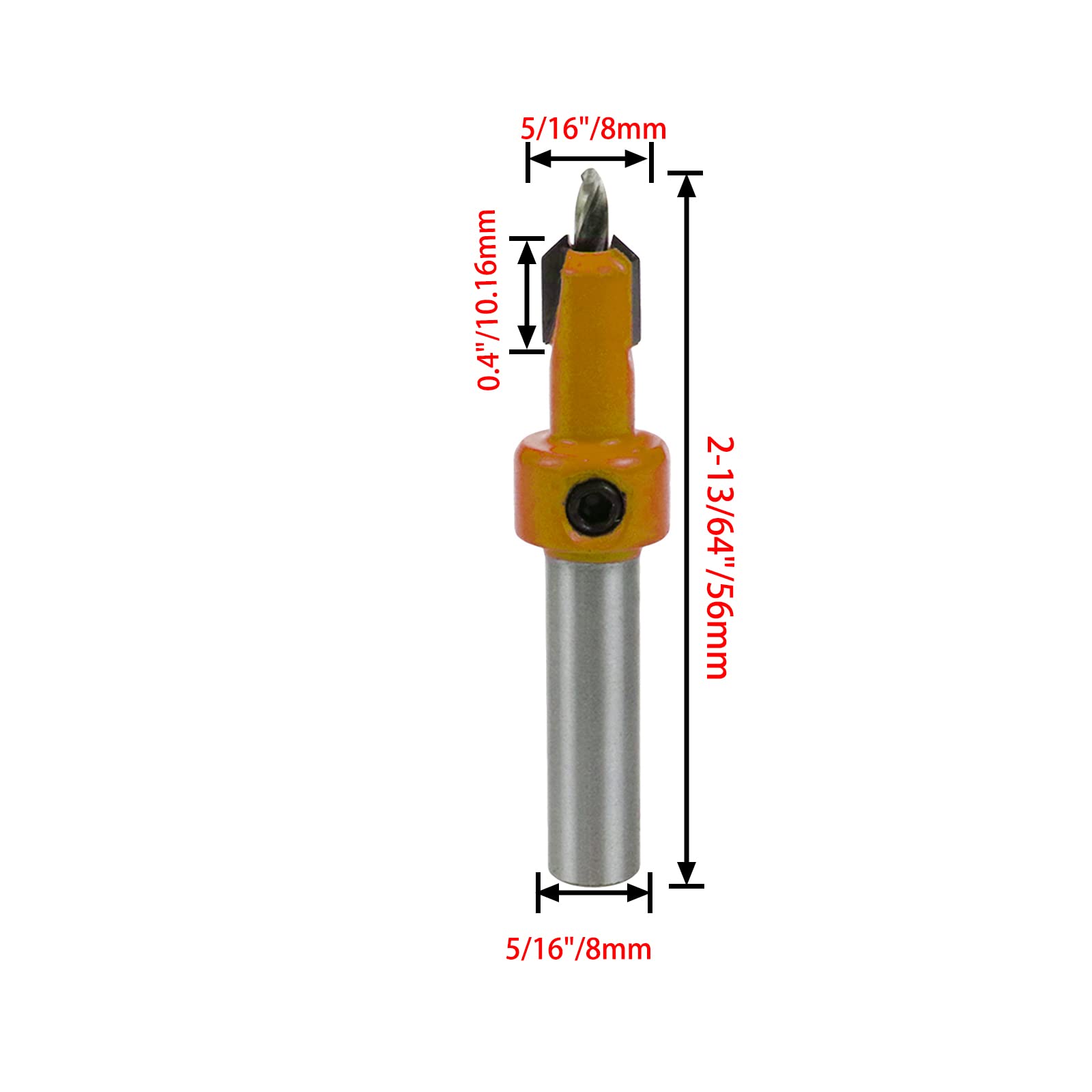 Rannb Countersink Drill Bit Set 1/8"/3mm Pilot Dill Dia Wood Hole Drill Bit Wood Working Drill Bits -2pcs