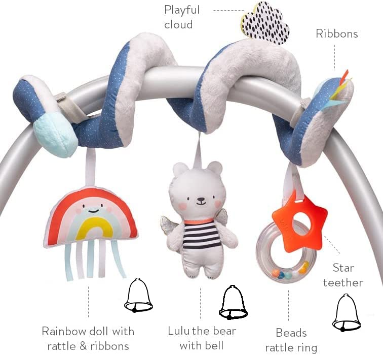 Baby Steps Hanging Rattles Spiral Plush Toys,Crib Toys,Stroller Toys, Car Seat Toys?Infant Toys 0-3?3-6 Months with Musical Plush Toys ?Stimulates Baby?s Senses and Motor Skills