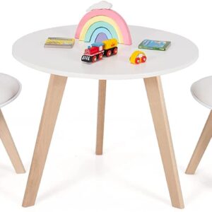 3 Pcs Kids Table and Chair Set, White