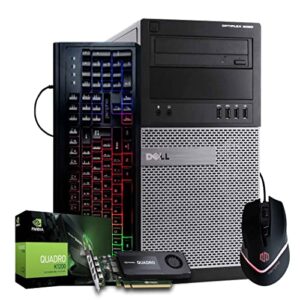 workstation pc desktop computer for editing and design | quadro k1200 4gb gpu | intel quad-core i7 processor | 500gb ssd + 4tb hdd storage, 32gb ram, wi-fi + bt, windows 10 pro (renewed)