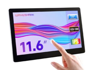 waveshare 11.6inch capacitive touch screen lcd with case compatible with raspberry pi 4b/3b+/3a+/2b/b+/a+/zero/zero w/wh/zero 2w cm3+/4 1920×1080 resolution hdmi ips supports jetson nano/windows