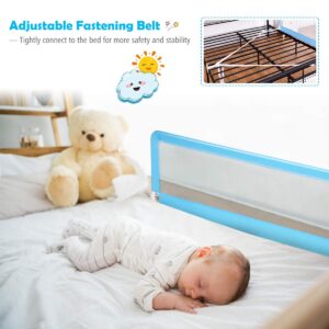 INFANS Bed Rails for Toddlers, 59" Foldable Safety Baby Crib Rail Fit for Kids Twin, Extra Long Swing Down Bed Guardrail for Convertible Crib, Queen King Mattress Side Guard (Grey)