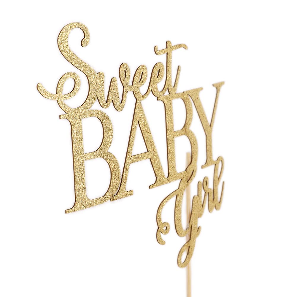 Sweet Baby Girl Cake Topper - Sweet Baby Girl Shower Decorations, Rustic Baby Shower Decorations, Photo Decoration Props