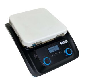 sci500hs-pro lcd digital magnetic hotplate stirrer 10"x10" w/sensor and stand, ceramic glass hot plate for excellent chemical resistance and superior heat transfer, 500°c max temperature