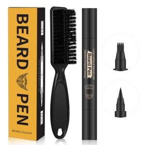 beard pen beard pencil filler for men 1 day beard color with beard brush kit male mustache repair shaping beard define pen effective enhance beard