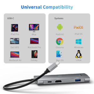 USB C 3.2 Docking Station,10Gbps USB-C Gen 2, 8in1 USB C Hub 4K 60Hz HDMI Adapter with 1000M Ethernet, 10Gbps USB 3.2 Gen 2,100W PD for MacBook Pro/Air M1 2022 iPad Pro,iPad Mini 6,Chromebook