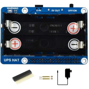 Waveshare UPS HAT for Raspberry Pi, 5V Uninterruptible Power Supply Charge and Power Output at The Same Time