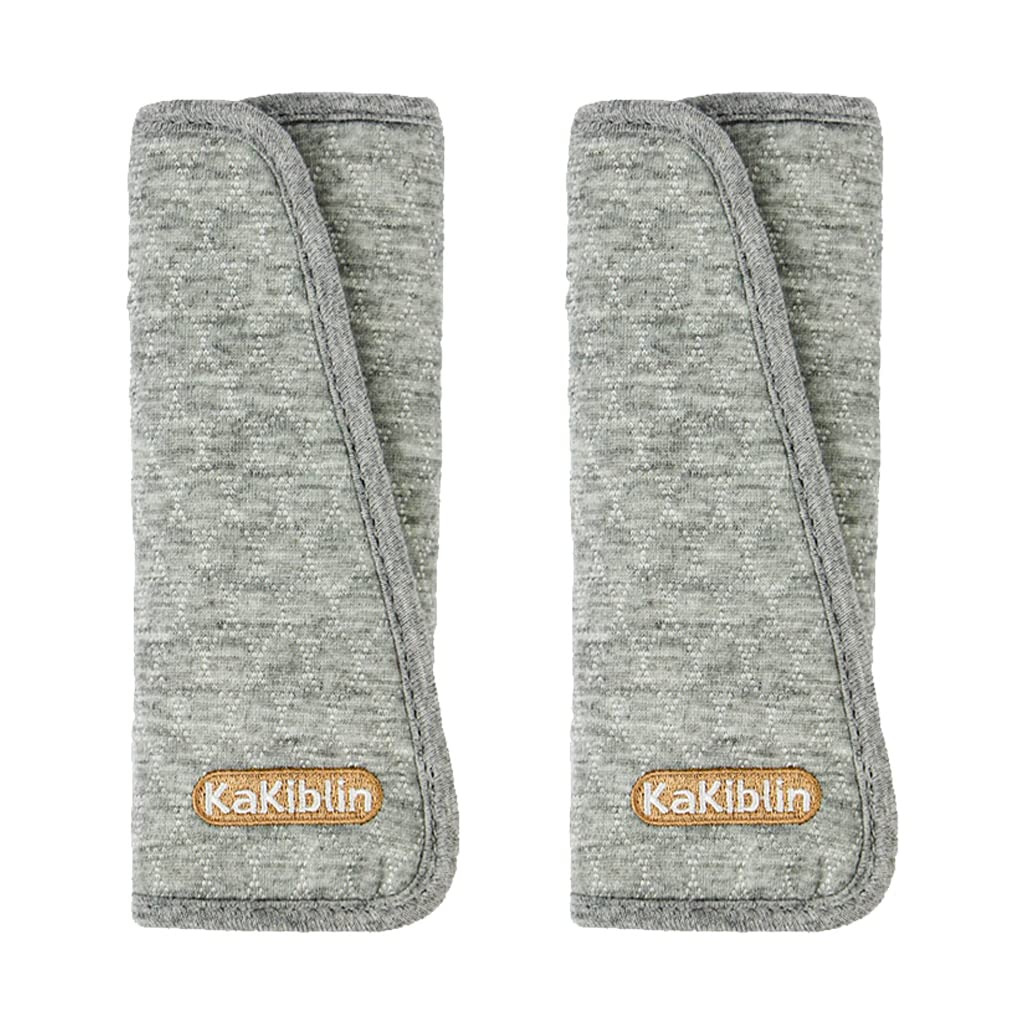 KAKIBLIN 2 Packs Straps Shoulder Pads for Kids Super Comfort Seat Belt Cover for Children, Soft Seat Belt Pads for Cars, Stroller, Pushchair, Grey