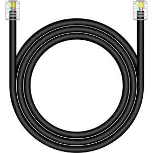 necables cat5 / cat5e rj11 data cable dsl cable 6ft high-speed dsl modem cable twisted wire utp rj11 6p4c male to male black - 6 feet