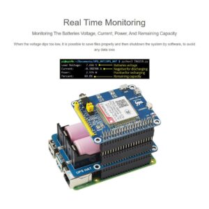 Waveshare UPS HAT for Raspberry Pi, 5V Uninterruptible Power Supply Charge and Power Output at The Same Time