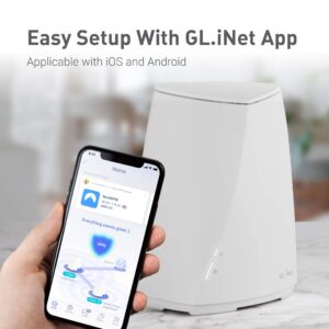 GL-B2200 (Velica) Tri-Band Wireless Mesh Router, 400Mbps (2.4G) + 2x867Mbps (5G), OpenWrt Pre-Installed, AdGuard Supported, DDR3L 512MB, 16MB Nor Flash, EMMC 8GB, Easy Setup with App (3-Pack)