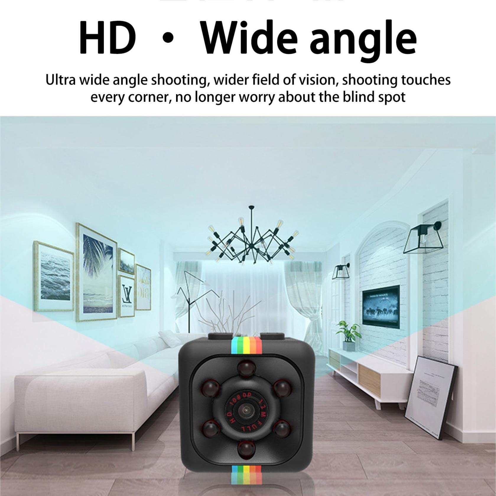 Surveillance Camera Mini, Wireless Camera with 1080P HD APP Real-time View, Record Camera with Two-Way Audio - Cloud Storage and Outdoor Sports Detection Waterproof Night Vision (Black)