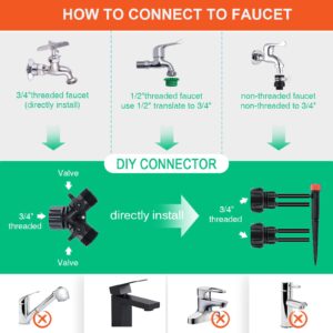 5-Star Compatible Inkjet Replacement. 133ft Irrigation Drip Kit, Automatic Plant Watering System with 40m 1/4 inch Distribution Tubing Hose, Adjustable Nozzle Emitters.