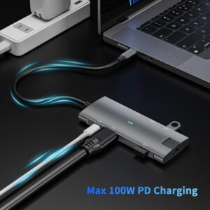 USB C 3.2 Docking Station,10Gbps USB-C Gen 2, 8in1 USB C Hub 4K 60Hz HDMI Adapter with 1000M Ethernet, 10Gbps USB 3.2 Gen 2,100W PD for MacBook Pro/Air M1 2022 iPad Pro,iPad Mini 6,Chromebook