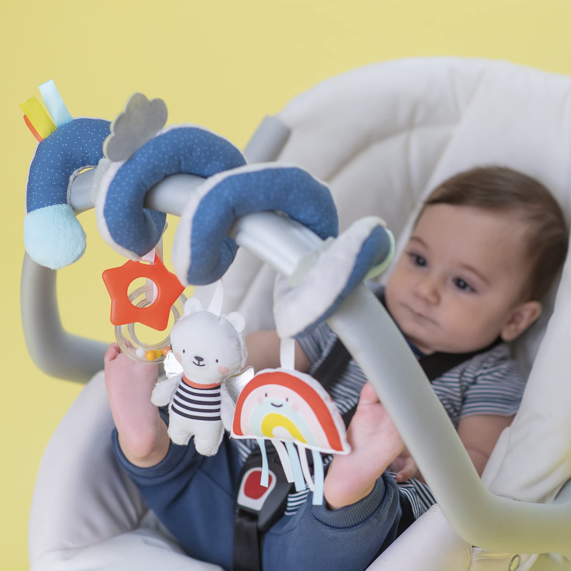 Baby Steps Hanging Rattles Spiral Plush Toys,Crib Toys,Stroller Toys, Car Seat Toys?Infant Toys 0-3?3-6 Months with Musical Plush Toys ?Stimulates Baby?s Senses and Motor Skills