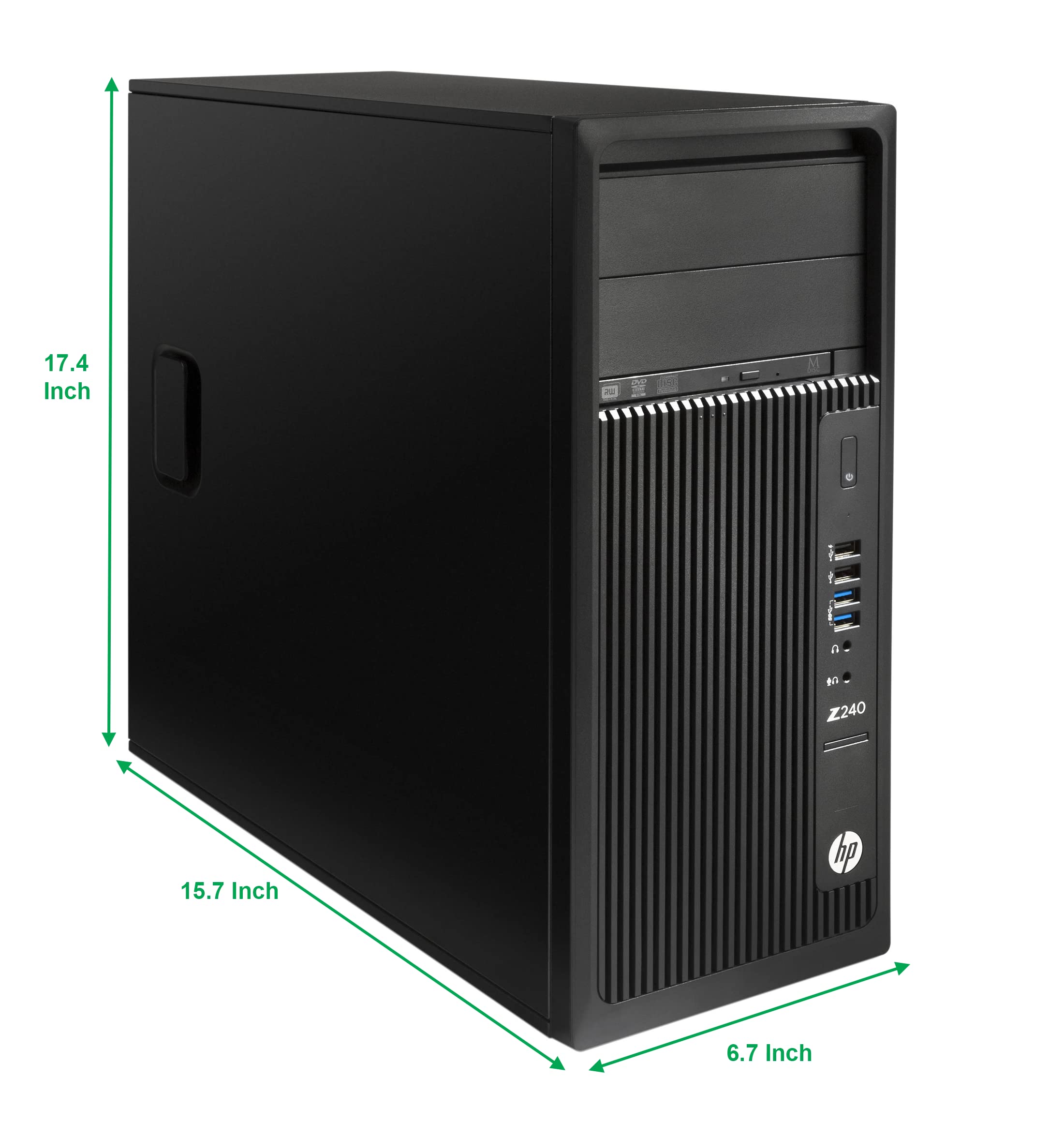 HP Z240 Tower Computer Desktop PC, Intel Core i5-6500 3.20GHz Processor, | 16GB Ram, 128GB SSD + 500GB HDD | HDMI, AMD Radeon RX-550 4GB Graphics, Wireless WiFi, Windows 10 (Renewed)