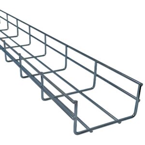 electriduct 4mm wire cable tray system 5 feet, 2" depth 4" width, silver (zinc plated steel)