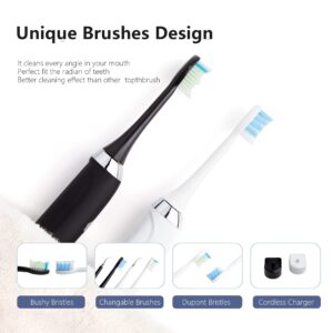 Electric Toothbrush for adults, Sonic Toothbrush with 4 Brush Heads 1 Calculus Cleaner, Rechargeable Toothbrushes with 5 Modes and Smart Timer, Fast Charge 4 𝐇𝐨𝐮𝐫𝐬 𝐋𝐚𝐬𝐭 90 𝐃𝐚𝐲𝐬 (White)