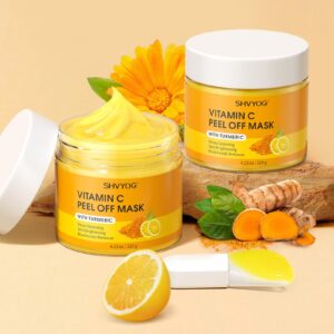 SHVYOG Vitamin C Peel Off Face Mask, Peel Off Mask with Turmeric, Blackhead Remover & Deep Cleansing Face Peel Mask, Vitamin C Exfoliating Face Mask for Blackheads, Large Pores, Dirts, Oil