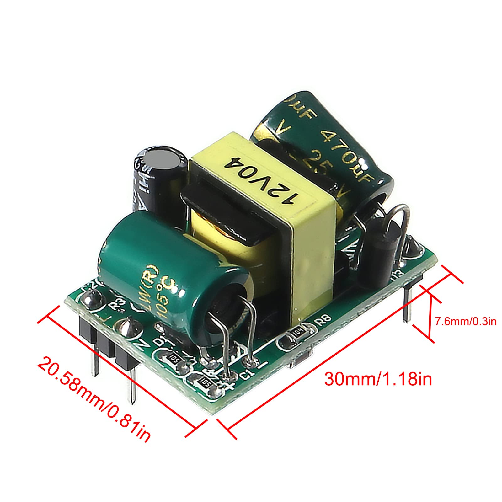 AITIAO 6Pcs AC-DC Precision Buck Power Supply Module 12V 400mA Isolated Switch Power Supply Buck Converter AC 110V 100V-264V to 12V 400mA Isolated Step Down Module