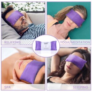 SUZZIPAD Lavender Eye Pillow for Meditation, Yoga & Stress Relief | Weighted Eye Mask for Sleeping, Headache Relief | Hot & Cold Eye Compress | Meditation Accessories with Aromatherapy, Pack of 2