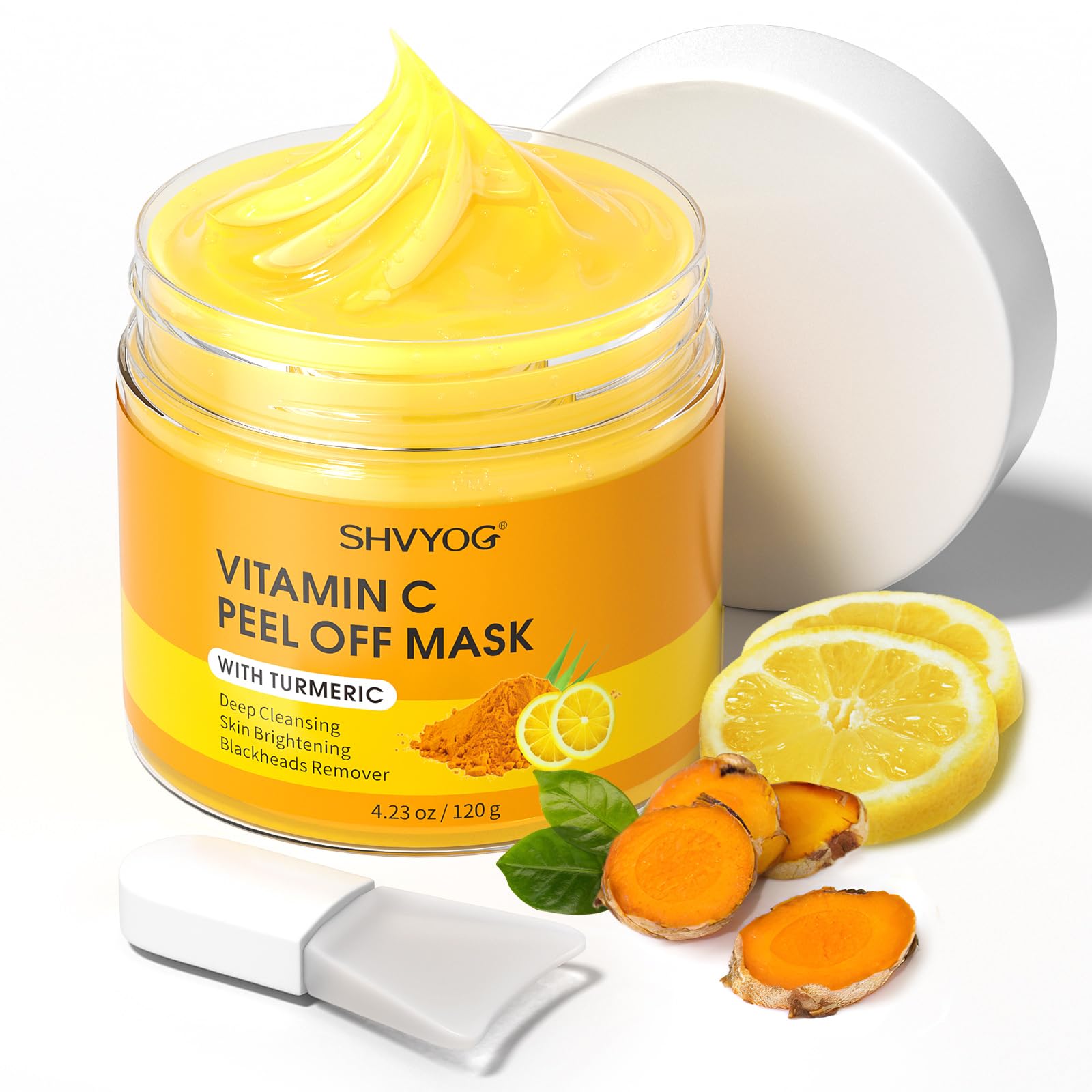 SHVYOG Vitamin C Peel Off Face Mask, Peel Off Mask with Turmeric, Blackhead Remover & Deep Cleansing Face Peel Mask, Vitamin C Exfoliating Face Mask for Blackheads, Large Pores, Dirts, Oil