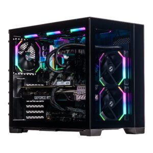 velztorm galax cto sff gaming desktop pc liquid-cooled (amd ryzen 7-5800x 8-core, geforce rtx 3060 12gb, 32gb ddr4, 512gb pcie ssd + 2tb hdd (3.5), wifi-n, rgb fans, 750w psu, win 10 home)