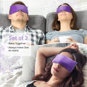 SUZZIPAD Lavender Eye Pillow for Meditation, Yoga & Stress Relief | Weighted Eye Mask for Sleeping, Headache Relief | Hot & Cold Eye Compress | Meditation Accessories with Aromatherapy, Pack of 2