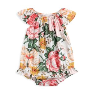 Simplee kids Baby Girls Summer Romper Onesie Infant Newborn Floral Ruffled Sleeveless Bodysuit