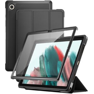 procase galaxy tab a8 case 10.5 inch 2022, tri-fold full-body stand case with built-in screen protector shockproof tpu smart cover for galaxy tab a8 tablet (sm-x200/x205/207) 2022 release –black