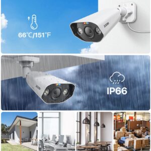 ZOSI 8CH 4K Spotlight Home PoE Security Camera System,8 Ports 16CH 8MP NVR with 2TB HDD,4 x 5MP Outdoor PoE IP Cameras,Person Vehicle Detection,2-Way Audio,Night Vision,Sound Alarm,for 24-7 Recording