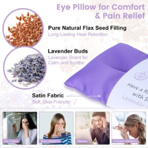 SUZZIPAD Lavender Eye Pillow for Meditation, Yoga & Stress Relief | Weighted Eye Mask for Sleeping, Headache Relief | Hot & Cold Eye Compress | Meditation Accessories with Aromatherapy, Pack of 2