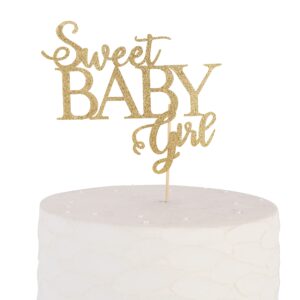 sweet baby girl cake topper - sweet baby girl shower decorations, rustic baby shower decorations, photo decoration props