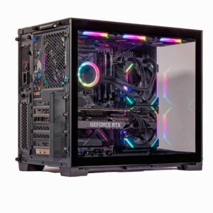 Velztorm Galax CTO SFF Gaming Desktop PC Liquid-Cooled (AMD Ryzen 7-5800X 8-Core, GeForce RTX 3060 12GB, 16GB DDR4, 1TB PCIe SSD + 3TB HDD (3.5), WiFi-N, RGB Fans, 750W PSU, Win 10 Home)