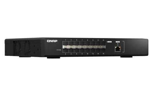 QNAP QSW-M5216-1T-US 16-Port 25GbE Managed Network Switch with 10GbE connectivity for Backbone Networks. Layer 2, Web Management