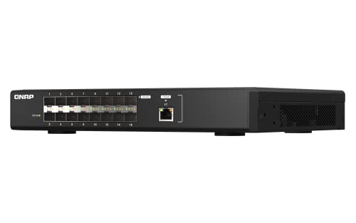 QNAP QSW-M5216-1T-US 16-Port 25GbE Managed Network Switch with 10GbE connectivity for Backbone Networks. Layer 2, Web Management