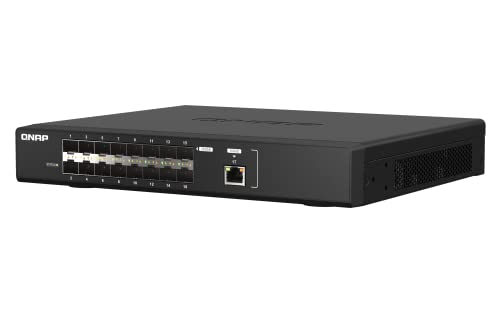 QNAP QSW-M5216-1T-US 16-Port 25GbE Managed Network Switch with 10GbE connectivity for Backbone Networks. Layer 2, Web Management