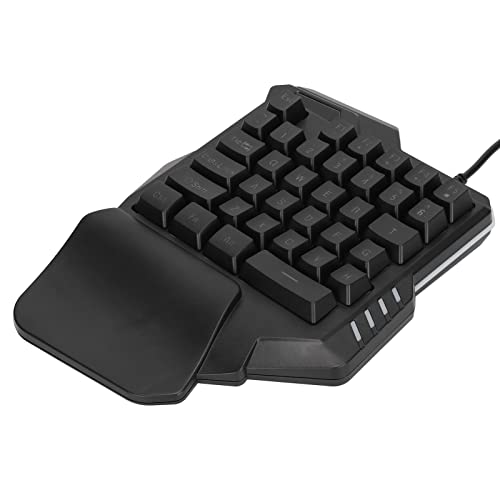 One Handed Gaming Keyboard, 35 Keys RGB Backlit Ergonomic Mechanical Gaming Keyboard, Mini Gaming Keyboard for Win 2000, Win XP, for Win ME, for Vista, for Win 7, 8,10