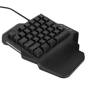 wendeekun One Handed Gaming Keyboard,LED Backlit Gaming Keyboard,Ergonomic Design Accurate Control Wide Compatibility Mini Gaming Keyboard