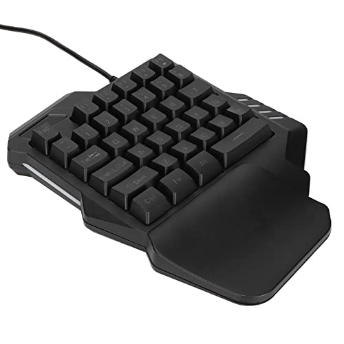 One Handed Gaming Keyboard, 35 Keys RGB Backlit Ergonomic Mechanical Gaming Keyboard, Mini Gaming Keyboard for Win 2000, Win XP, for Win ME, for Vista, for Win 7, 8,10