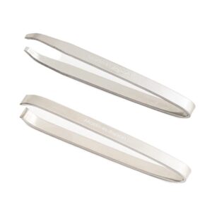 eyebrow tweezers [ made in japan ] 2 pieces set, professional hande made sharp tweezers for men and women (sk-2)