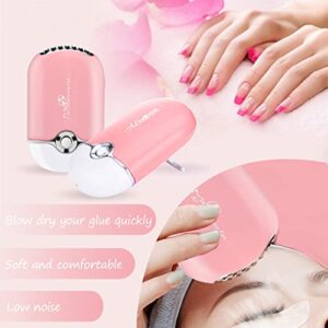 56 PCS Mini Portable Fans USB Rechargeable Handheld Bladeless Air Conditioning Cooling Refrigeration Fan,Lash Shampoo Brushes,Plastic Wash Bottle Squeeze Bottle,Disposable Eyelash Mascara Brushes