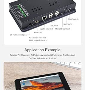 Waveshare 7inch Touch Screen All-in-One Kit Designed for Raspberry Pi CM4 with 5MP Camera Aluminum Case Includes CSI, HDMI, USB, M.2, ETH, RS232, RS485 Interfaces