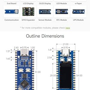 Waveshare 2.4 GHz WiFi Development Board Based On Microcontroller ESP32-S2 240 MHz Xtensa Single-core 32-bit LX7 microcontroller 240MHz ESP32-S2-LCD