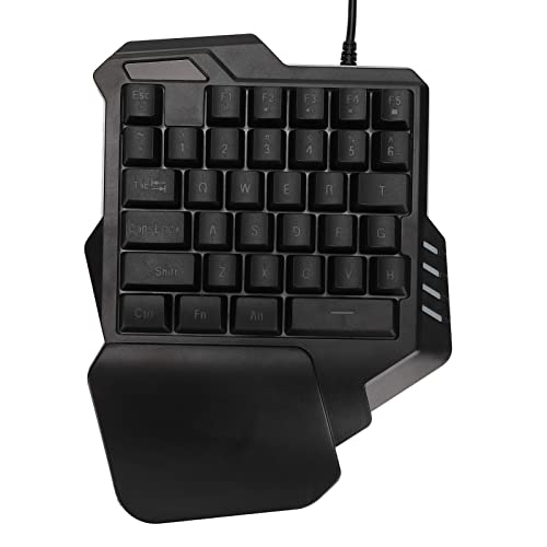 One Handed Gaming Keyboard, 35 Keys RGB Backlit Ergonomic Mechanical Gaming Keyboard, Mini Gaming Keyboard for Win 2000, Win XP, for Win ME, for Vista, for Win 7, 8,10