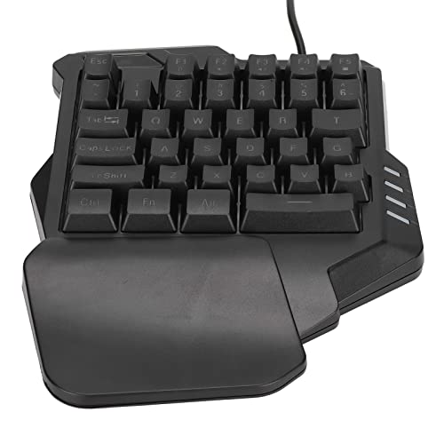 wendeekun One Handed Gaming Keyboard,LED Backlit Gaming Keyboard,Ergonomic Design Accurate Control Wide Compatibility Mini Gaming Keyboard