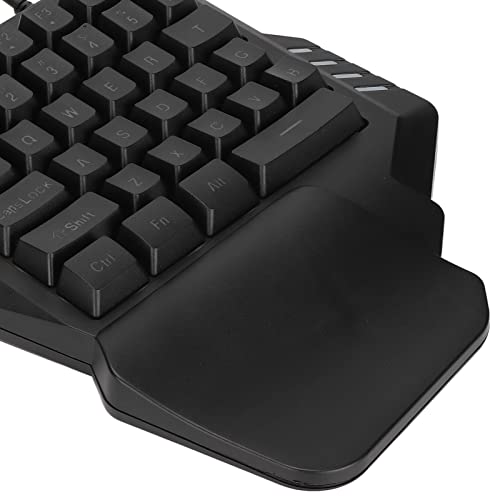 wendeekun One Handed Gaming Keyboard,LED Backlit Gaming Keyboard,Ergonomic Design Accurate Control Wide Compatibility Mini Gaming Keyboard